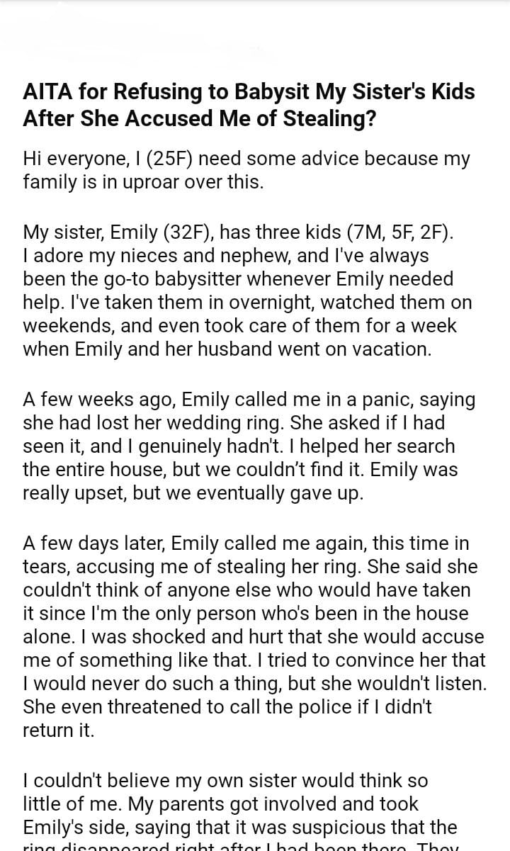 AITA for Refusing to Babysit My Sister’s Kids – DJOTD.com