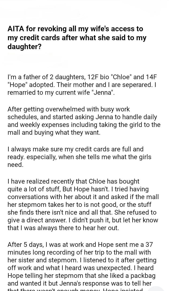 AITA for all my wife’s access after what she said to my daughter? – DJOTD.com