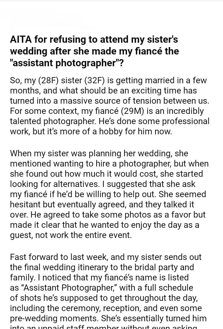 AITA for refusing to attend my sister’s wedding after what she did – DJOTD.com