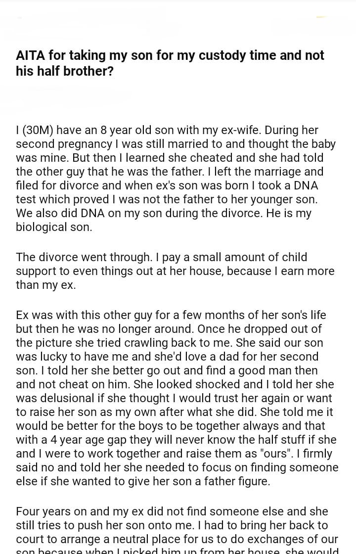 AITA for taking my son for my custody time – DJOTD.com