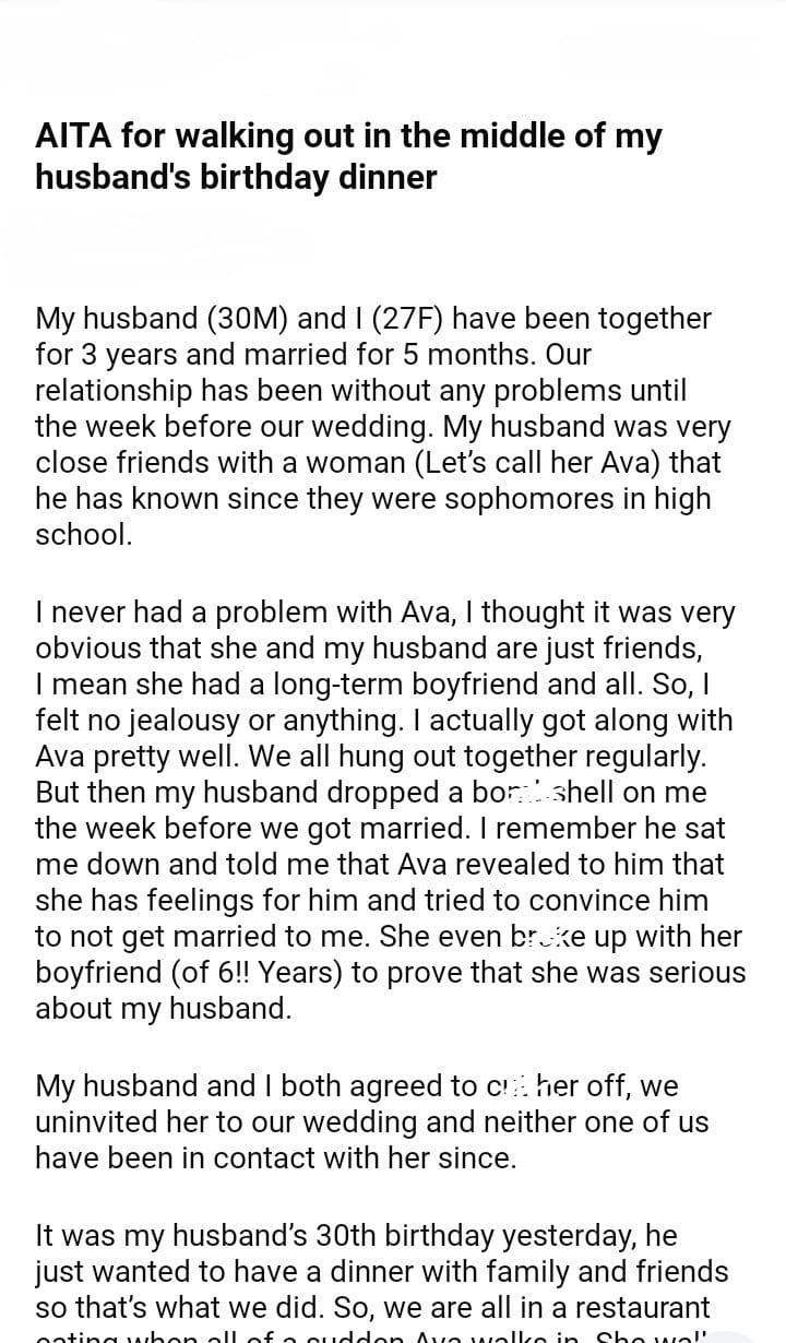 AITA for walking out in the middle of my husband’s birthday dinner – DJOTD.com