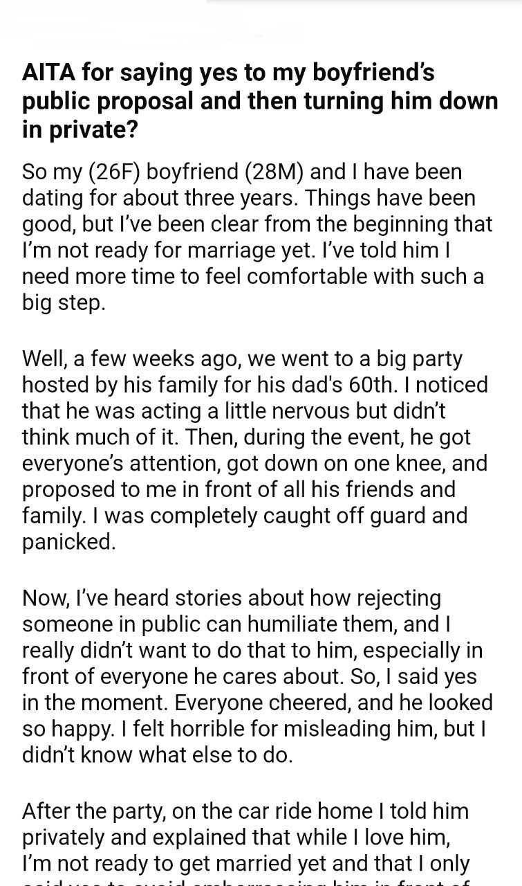 AITA for my boyfriend’s proposal – DJOTD.com