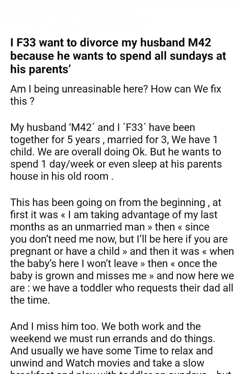 AITA for wanting to divorce my husband M42 – DJOTD.com